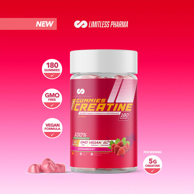 Limitless Pharma Creatine Gummies 180 Gummies — Popeye's Supplements Edmonton